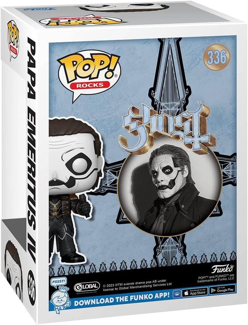 POP Rocks: Ghost - Papa Emeritus IV Funko Vinyl Figure (Bundled with Compatible Box Protector Case), Multicolored, 3.75 inches