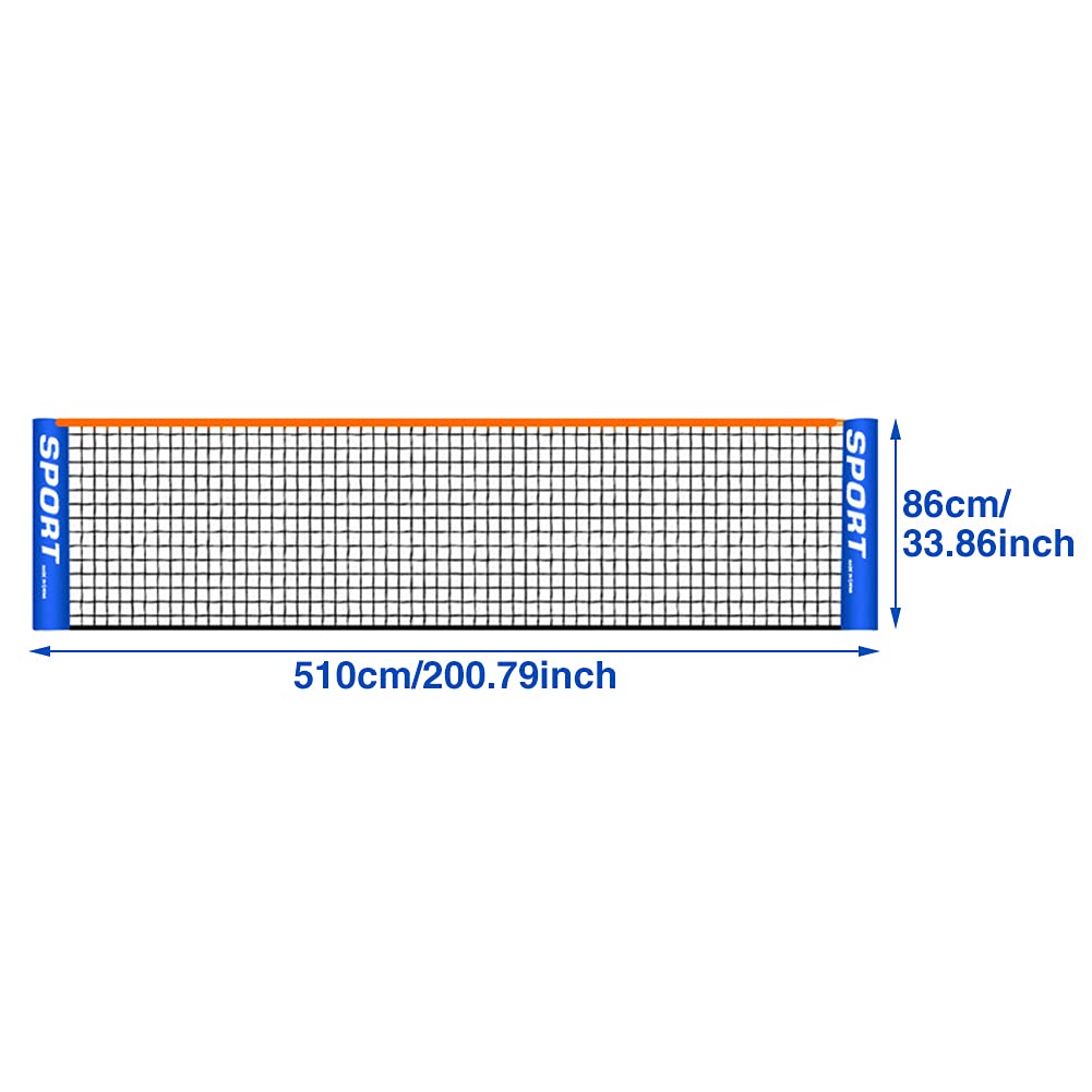 Saycker Portable Badminton Net Set Sport Training Foldable Badminton Tennis Net for Indoor Outdoor Backyard Court Beach(Size:5.1m)