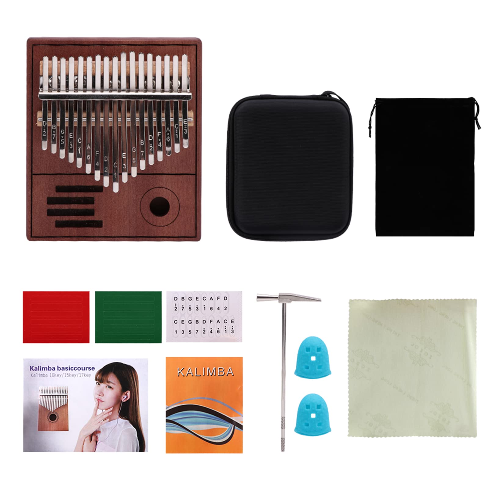 Saycker Thumb Piano,Portable 17 Keys Thumb Pianos Musical Instruments Set,Easy to Learn,Musical Instruments for Kid Adult Beginners Professional(Retro Color)