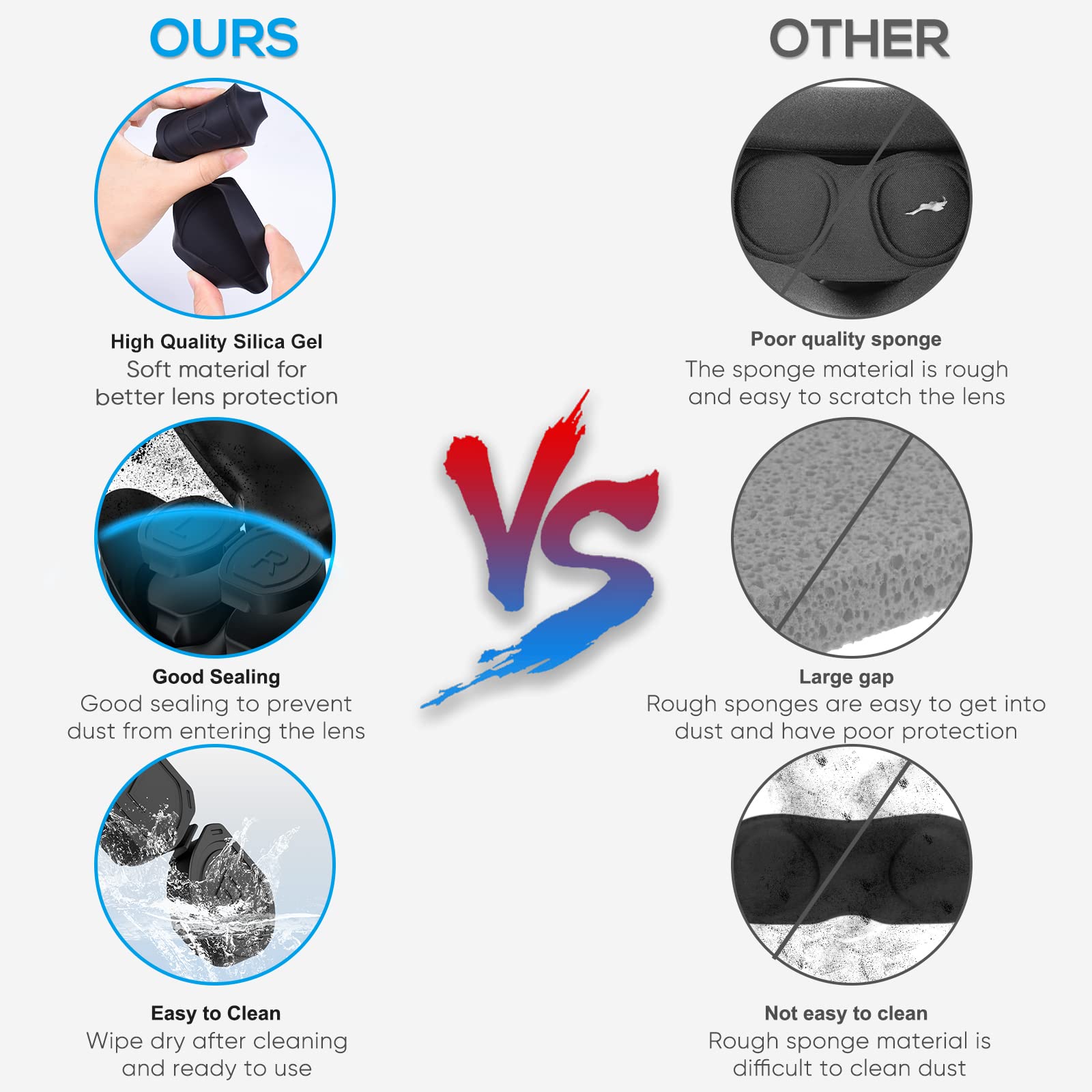 Silicone Lens Protector for PSVR2, YUANHOT One-Piece PS5 Dust Protective Cover for PlayStation VR Glasses Lens Protection Accessories, Dust-Proof Anti-Scratch Lens Cap for PSVR2