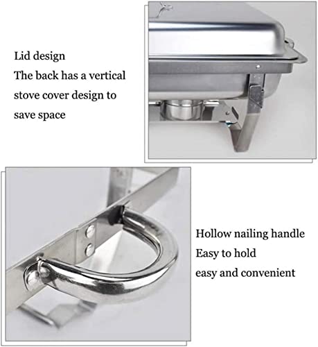 UZOURI Stainless Steel Chafing Dish, Chafing Dish Set Food Warmer Buffet, Stainless Steel Rectangular Full Size Pans for Wedding Graduation Events Parties,9L