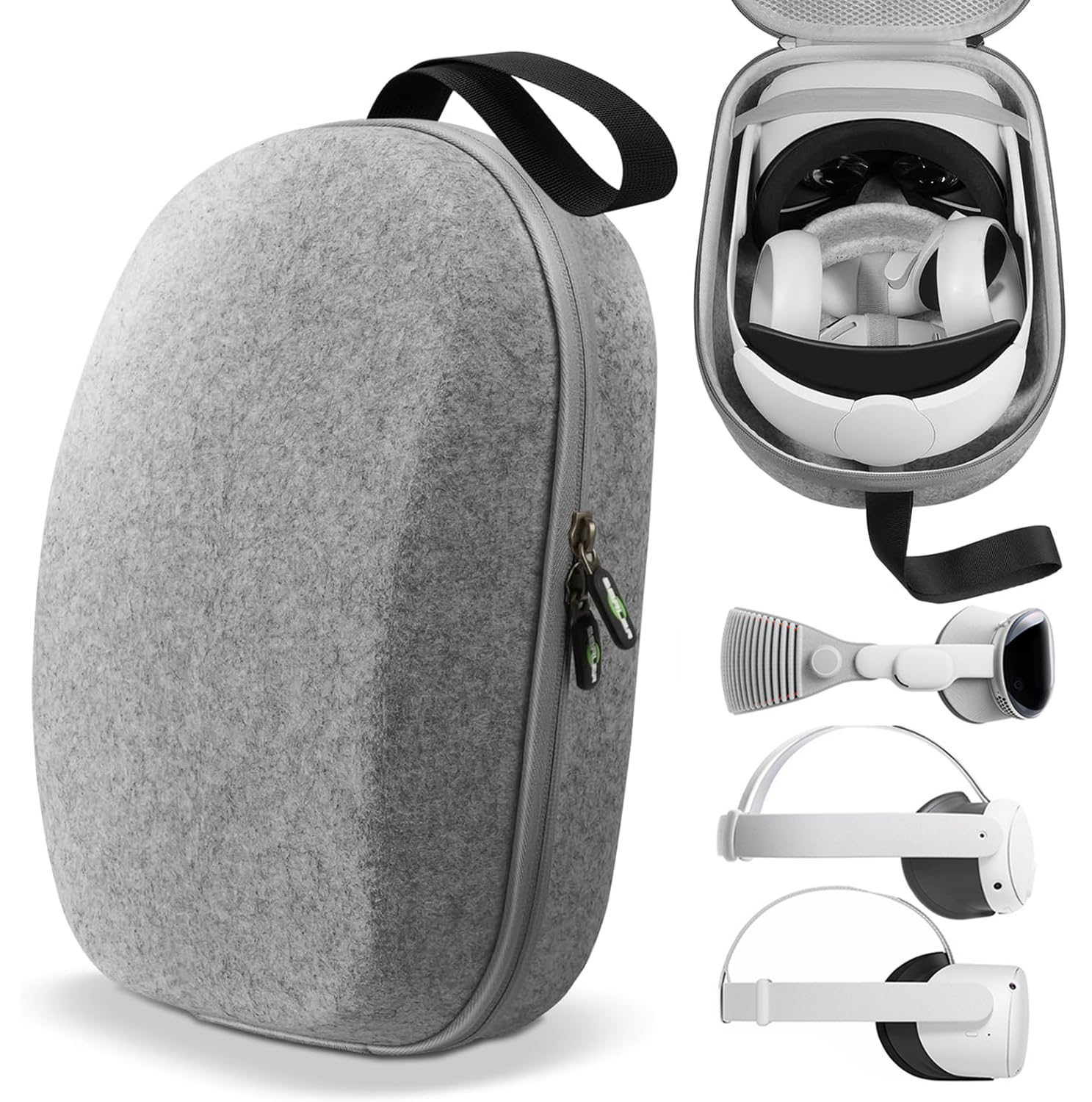 sarlar Hard Carrying Case Compatible with Oculus Meta Quest 2 /Quest 3/Vision Pro, Lightweight and Fixed Protection for VR Headset Controller and Official Head Strap Accessories, Travel and Storage