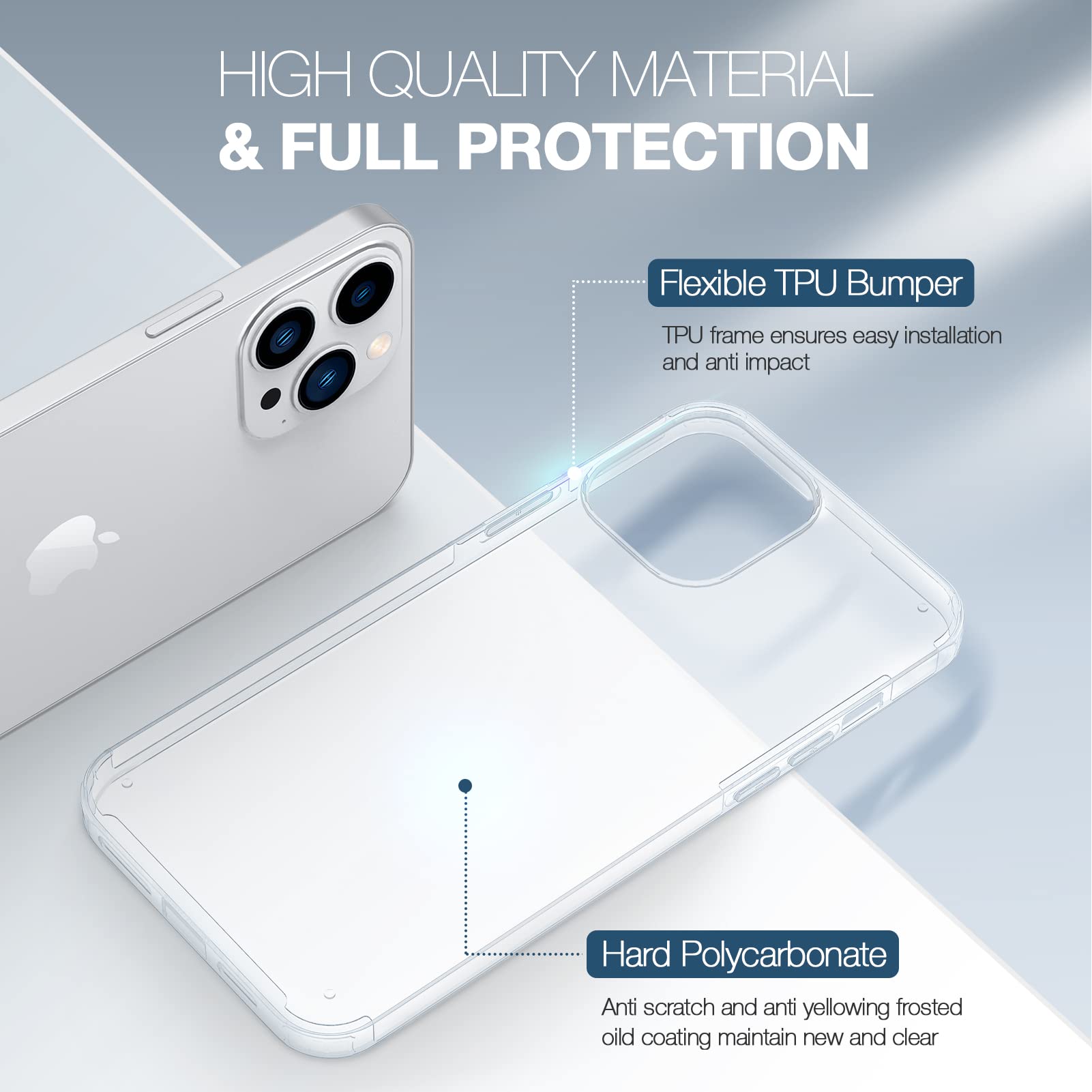 ORIbox for iPhone 12 Case for iPhone 12 Pro Case Clear,with 4 Corners Shockproof Protection,iPhone 12/12 Pro Clear Case for Women Men Girls Boys Kids,Case for iPhone 12/12 Pro Phone Clear