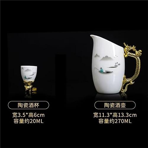 MMLLZEL Gift Box Set Ceramic White Wine Cup Wine Distributor Zodiac Wine Cup Home Gifts