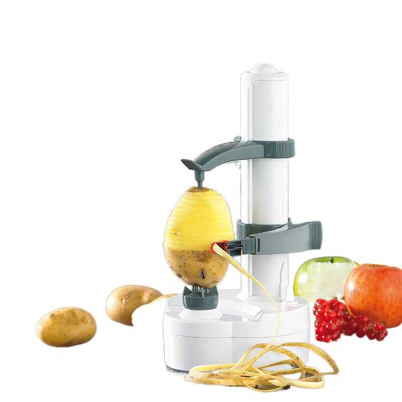 New Electric Spiral Apple Peeler Slicer Fruit Potato Peeling Automatic Battery Powered Machine with Charger European Plug新型电动螺旋苹果削皮器切片机水果土豆削皮自动电池供电机带充电器欧规插头