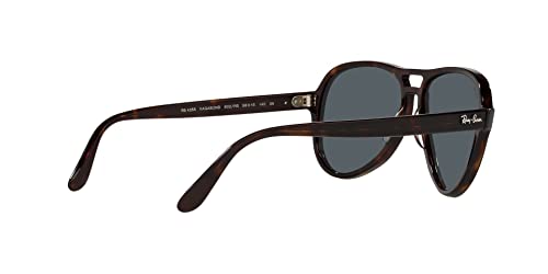 Ray-Ban Men's Rb4355 Vagabond Aviator Sunglasses, Havana/Blue, 58 mm