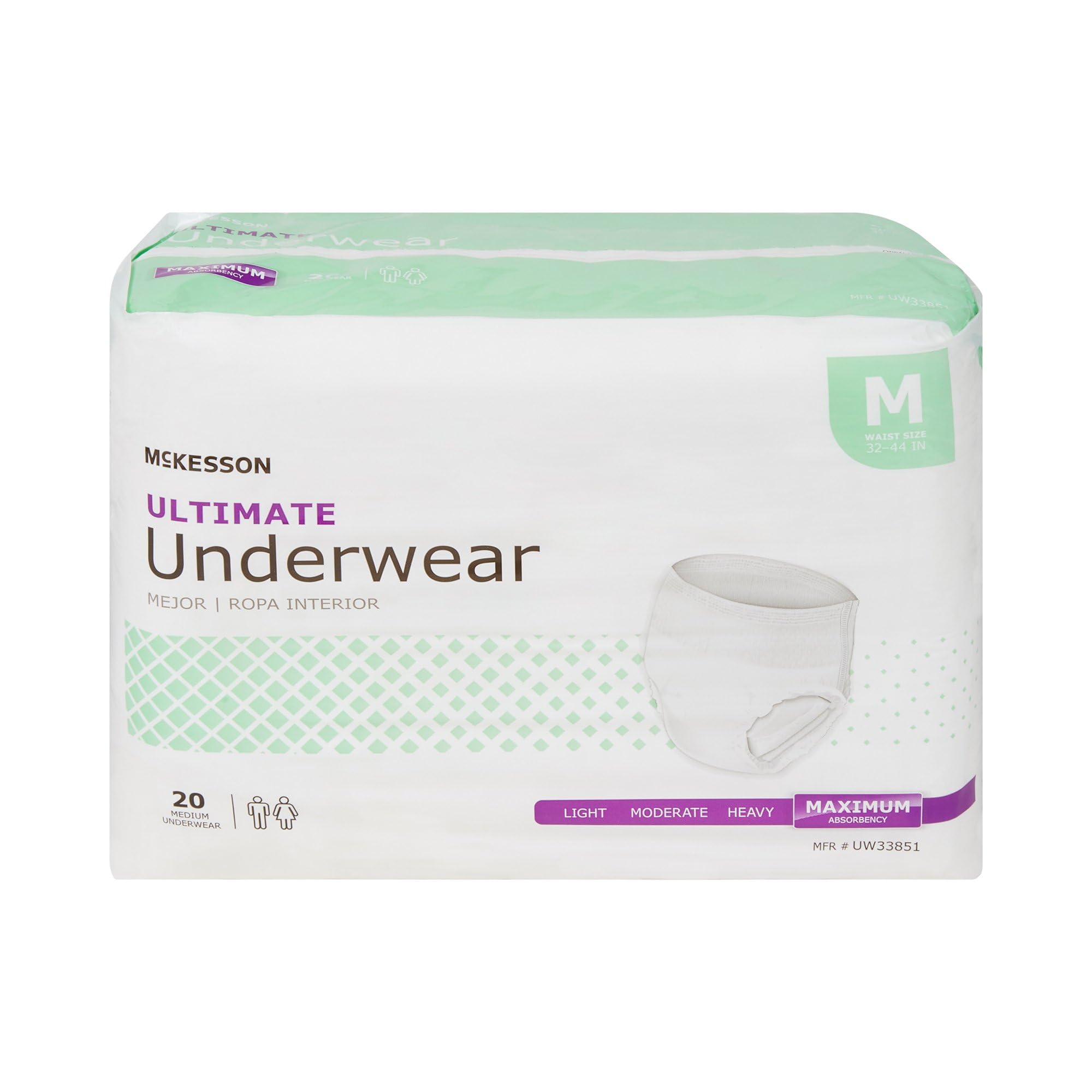 McKesson Ultimate Underwear, Incontinence, Maximum Absorbency, Medium, 80 Count