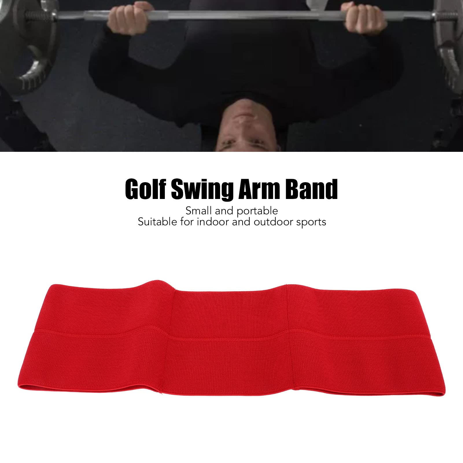 Uxsiya Golf Swing Training Aid, Nylon Tear Proof Golf Swing Training Belt Red Compact Elbow Protection for Exercise(L)