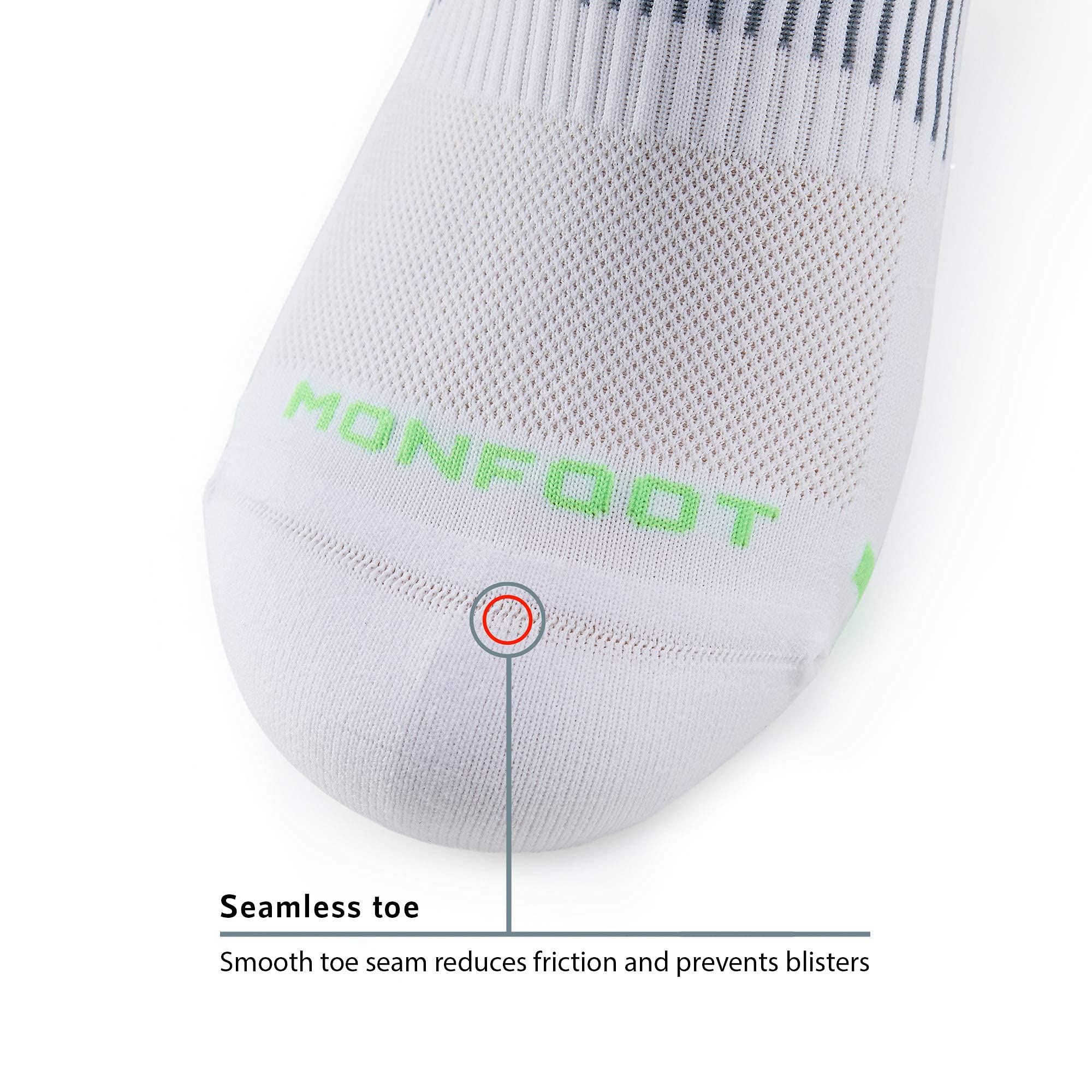 MONFOOT Women's and Men's 5 Pairs Pickleball Tennis Running Athletic Cushion Socks White Medium, multipack