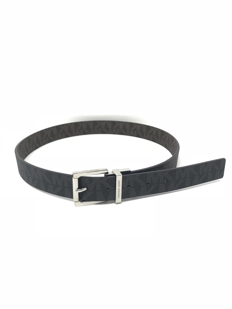 Michael Kors Women's 30mm Black To Brown Reversible MK Logo Monogram Synthetic Leather Belt (XL)