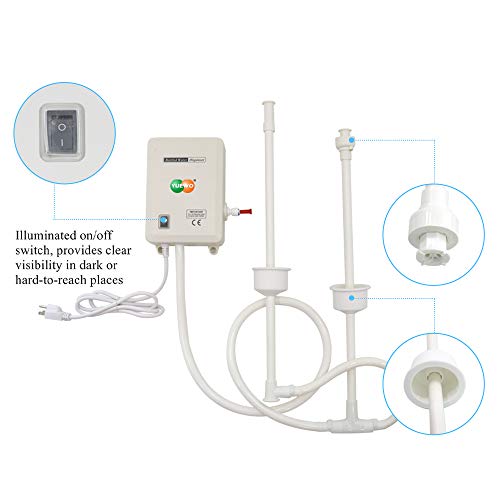 YUEWO Bottle Water Dispenser Pump System 20ft with 110V AC US Plug for 5 Gallon Bottle, 5 Gallon Water Jug, Single & Double Tube (Double Tube)