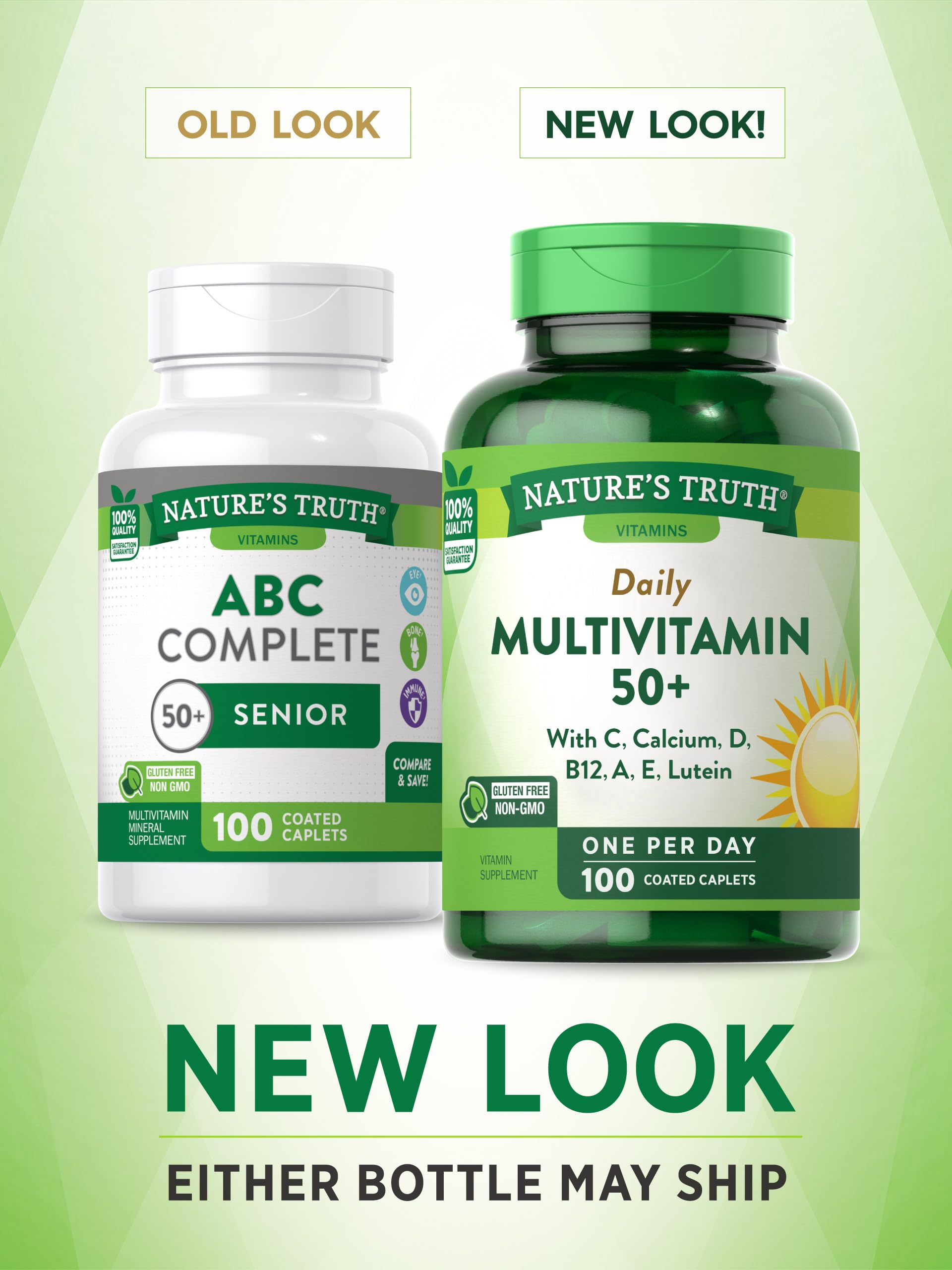 Multivitamin for Adults 50+ | Non-GMO & Gluten Free Daily Supplement | Plus Vitamin D, C, and B Vitamins | By Nature's Truth