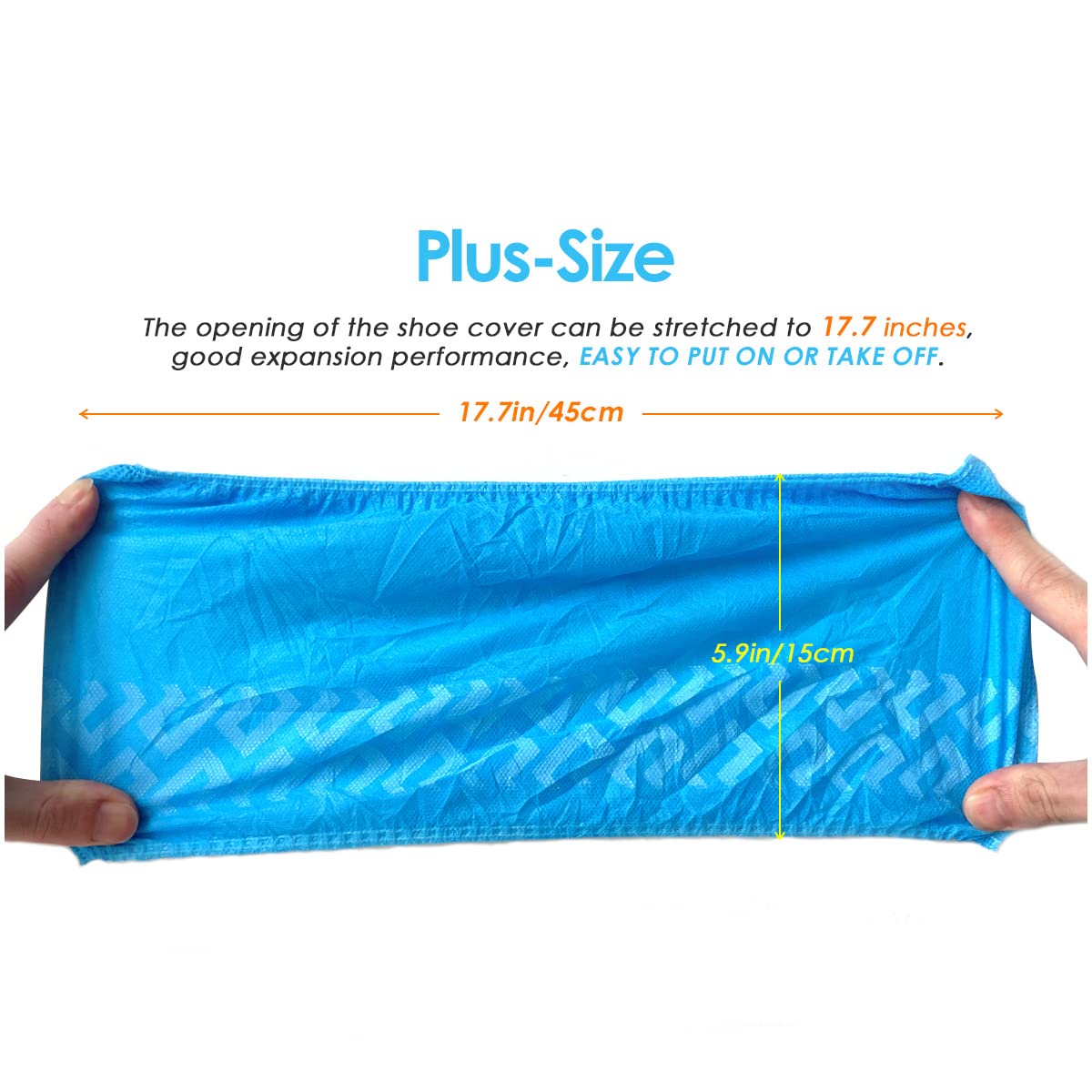 Non-wovens Shoe Covers Disposable Non-Slip, 100 pack(50 pairs) 17.7'' Shoe & Boot Covers for Indoors (Extra Large Size - Up to US Men's 12 & US Women's 14)