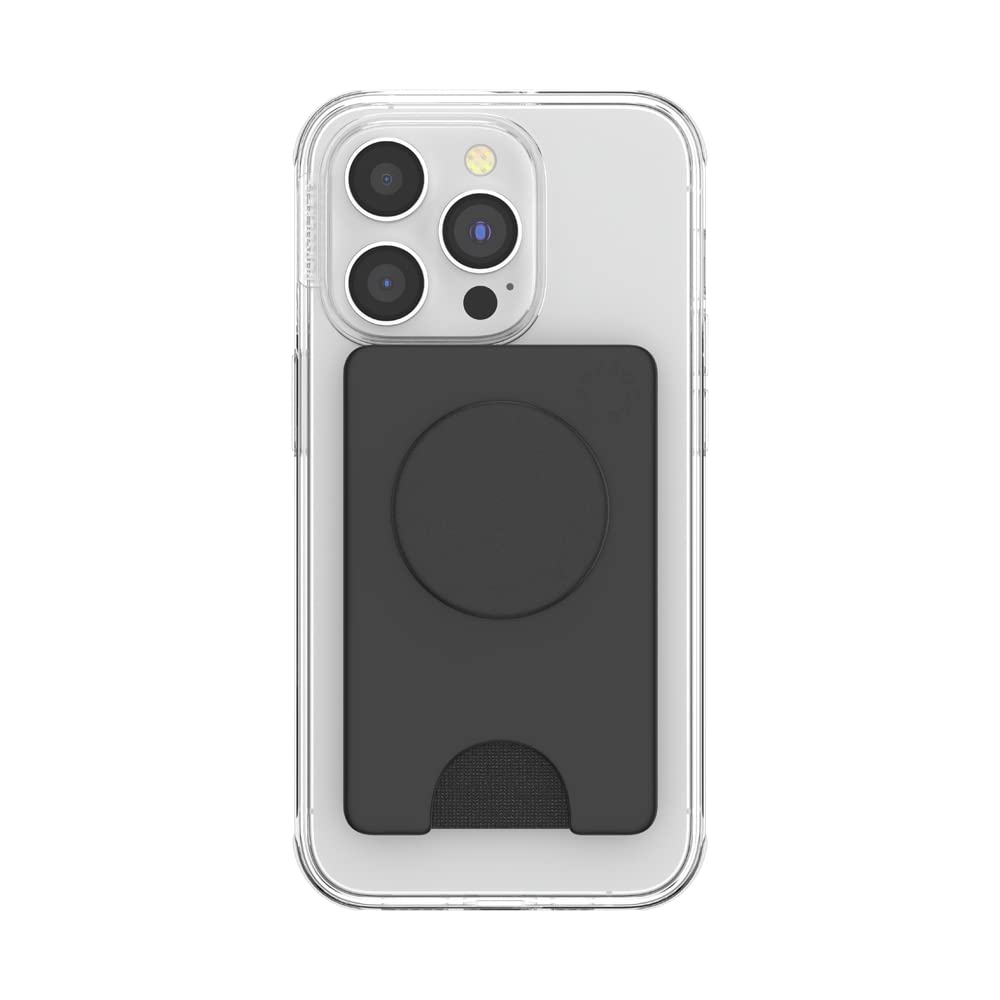 PopSockets Phone Wallet with Expanding Phone Grip, Phone Card Holder, Solid PopWallet - Moss Green