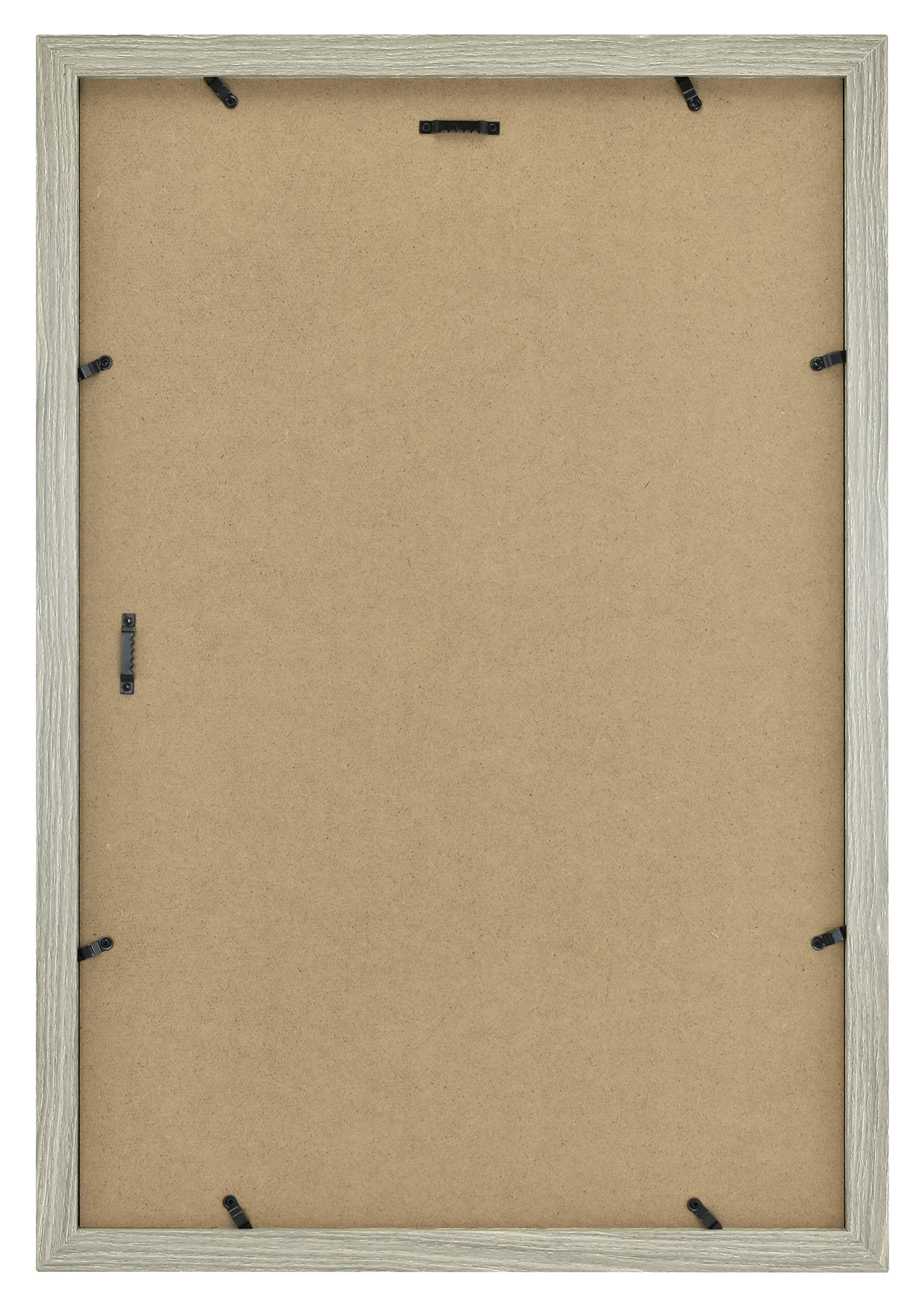 MCS Studio Gallery 16x24 Poster Frame Gray Woodgrain, Vertical & Horizontal Wall Hanging Large Picture Frame for Photos, Posters & Art Prints (2-Pack)