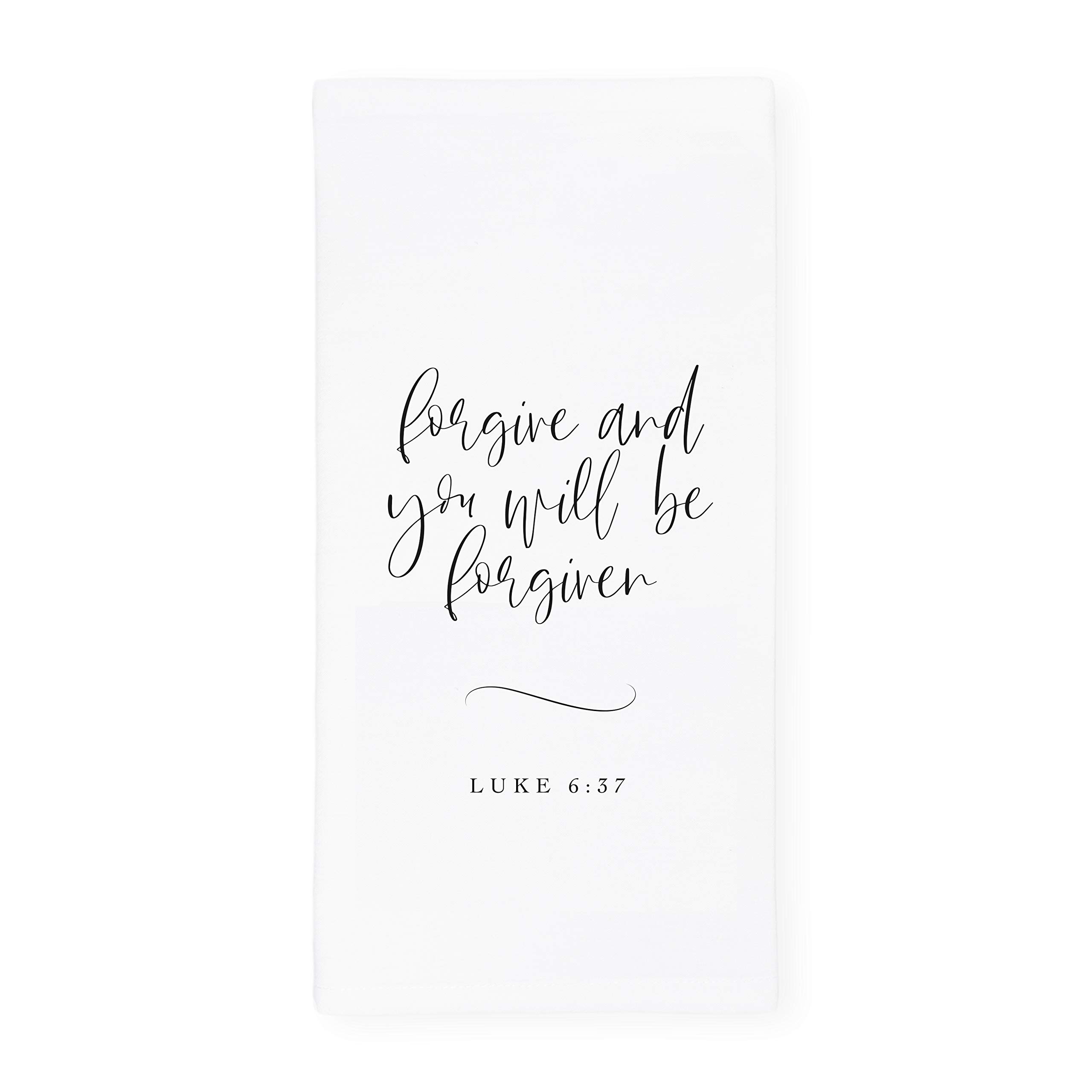 The Cotton & Canvas Co. Forgive and You Will Be Forgiven, Luke 6:37 Scripture, Bible, Religious, Soft and Absorbent Tea Towel, Flour Sack Towel and Dish Cloth