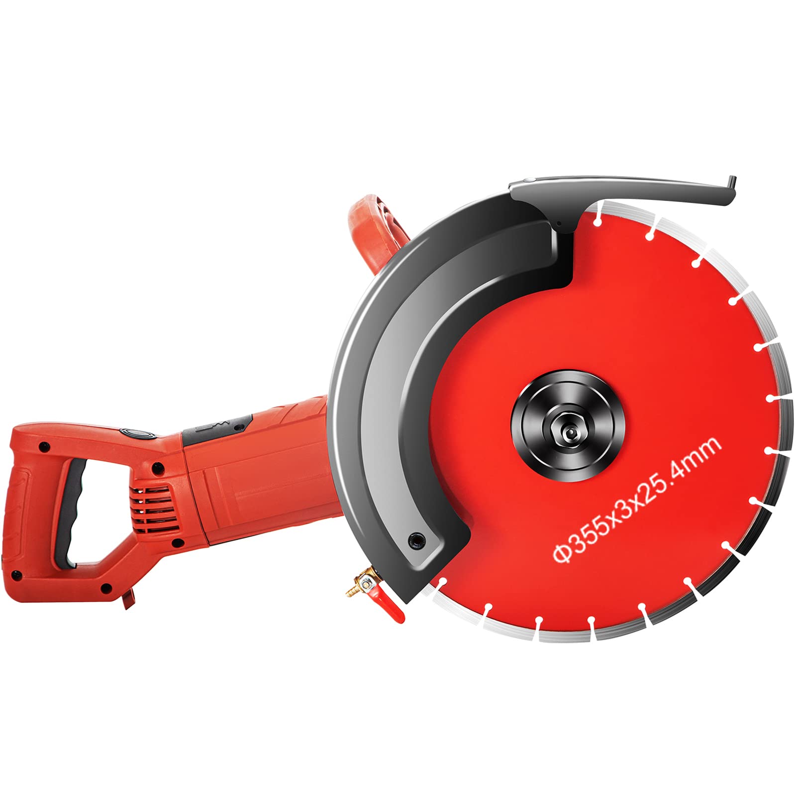 VEVOR 14" Electric Concrete Saw, 1800W Concrete Cutter 15Amp Cut-off Saw, Wet/Dry Corded Circular Saw with 14" Blade and Attachments, 5" Cut Depth Masonry Saw for Granite, Brick, Porcelain