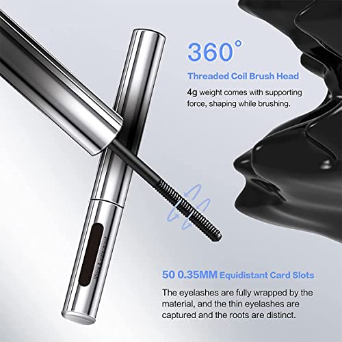 Metal Mascara Wand, Bristle Less Metal Mascara, Waterproof and Non-Smudged, Long-Lasting (Brown)