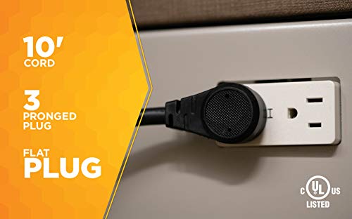 Woods 41496 Surge Protector With Safety Overload Feature 7 Outlets And 10 Ft Cord For 1440J Of Protection, Black