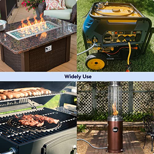 Skyflame 1/2" ID Natural Gas Conversion Hose Kit (12FT) with Quick Connect/Disconnect Fittings for BBQ, Grill, Fire pit, Pizza Oven, Patio Heater and More NG Appliance, 50K BTU