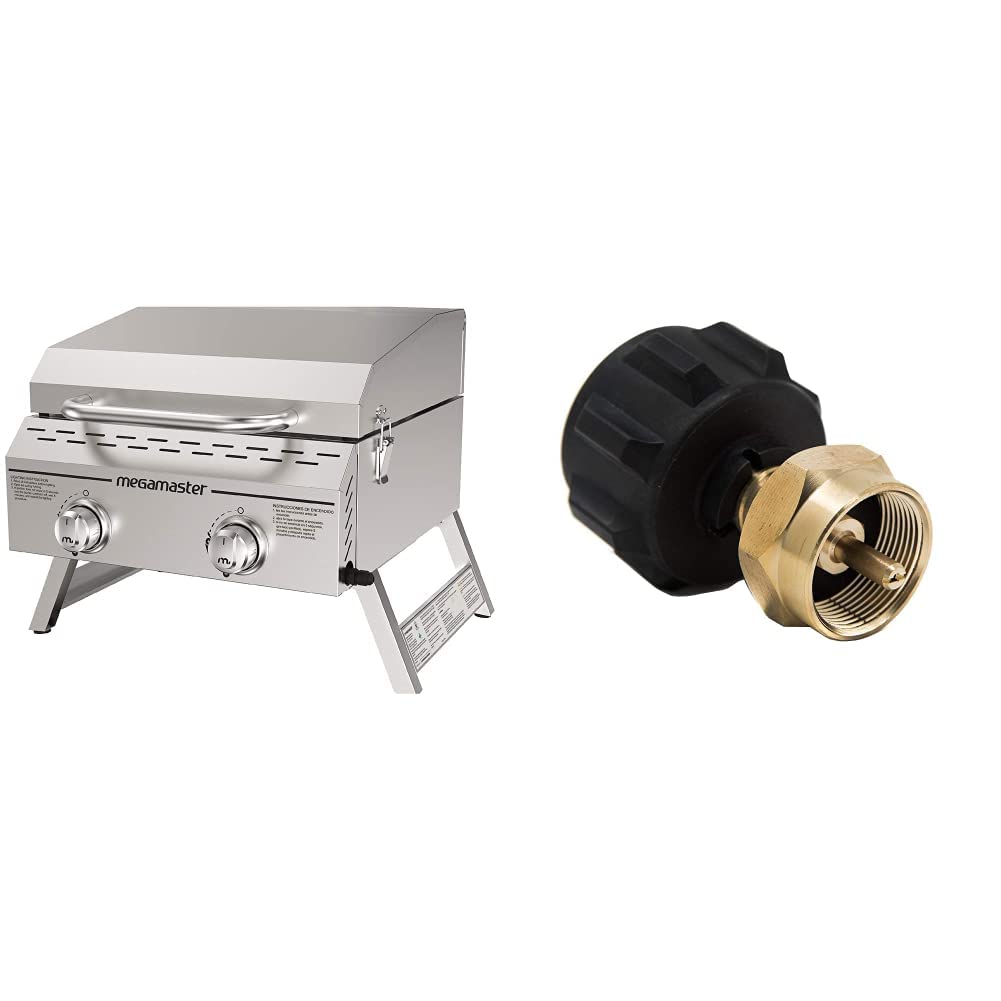 Megamaster Premium 2-Burner Grill + GasOne Propane Refill Adapter