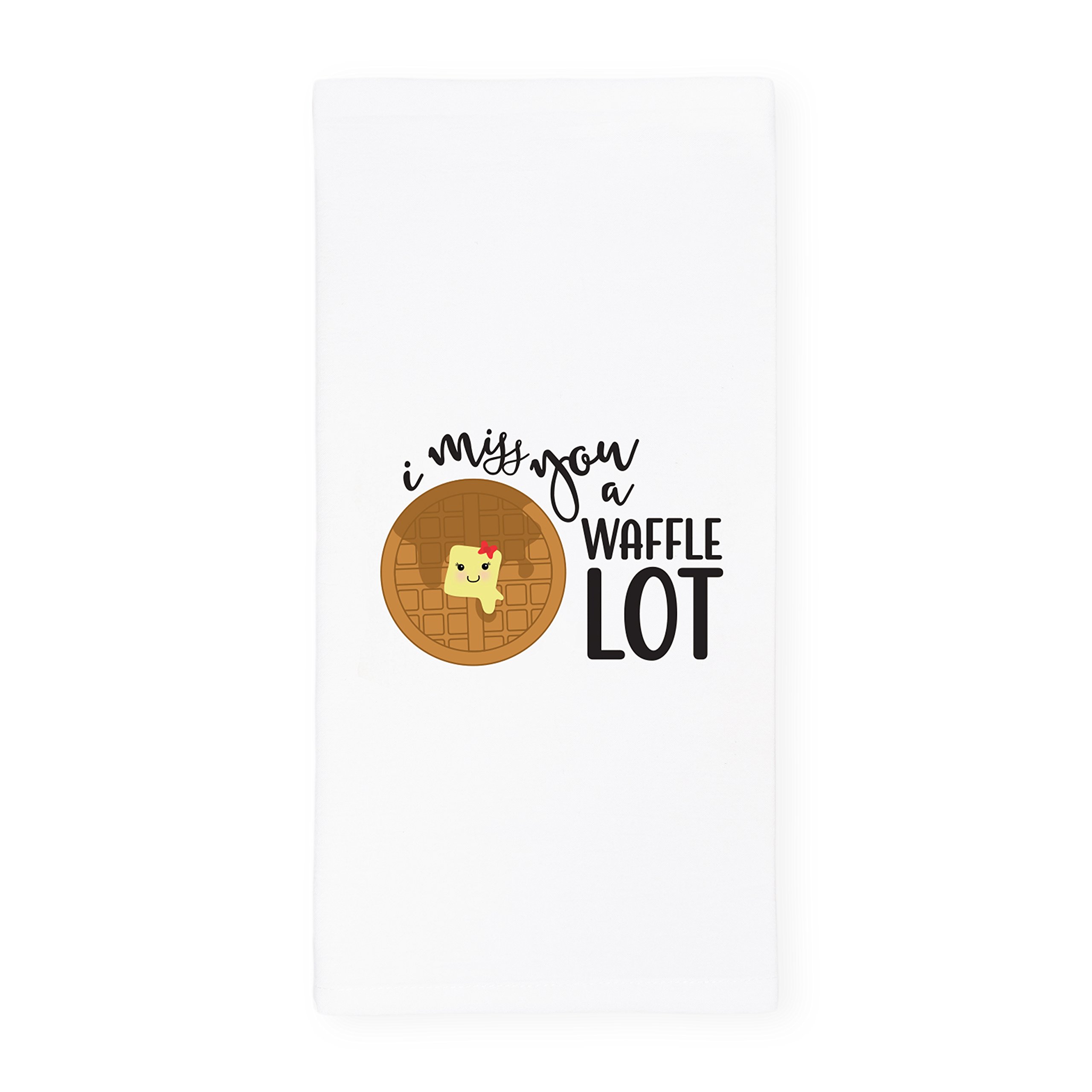 The Cotton & Canvas Co. I Miss You A Waffle Lot Soft and Absorbent Kitchen Tea Towel, Flour Sack Towel and Dish Cloth