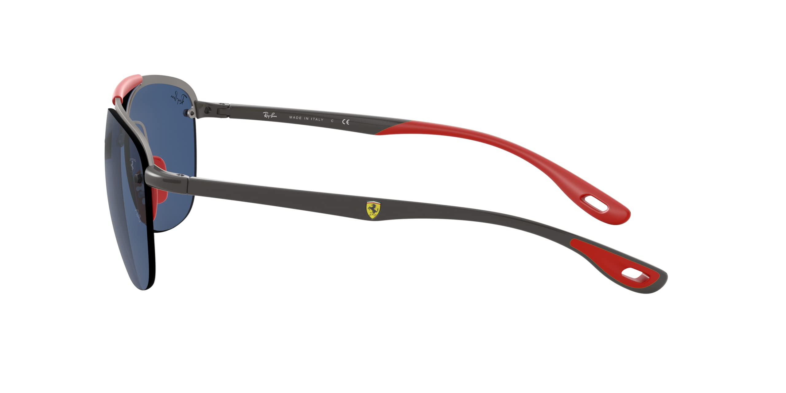 Ray-Ban Rb3662m Scuderia Ferrari Collection Square Sunglasses, Matte Black/Grey Mirrored Silver, 59 mm