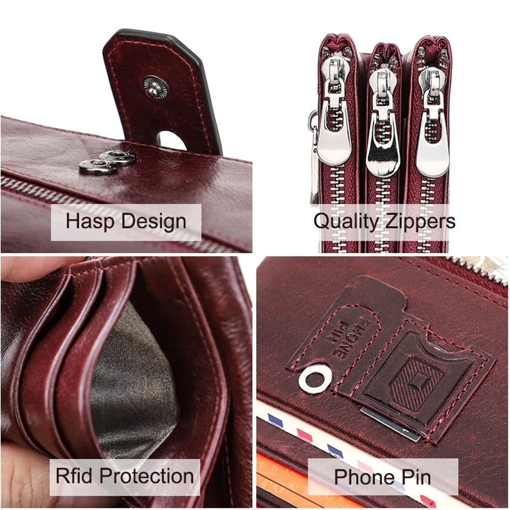 WYFDP Women Wallet Leather Wallet Card Holder Female Long Purse Phone Pocket Large Capacity Clutch Wallets
