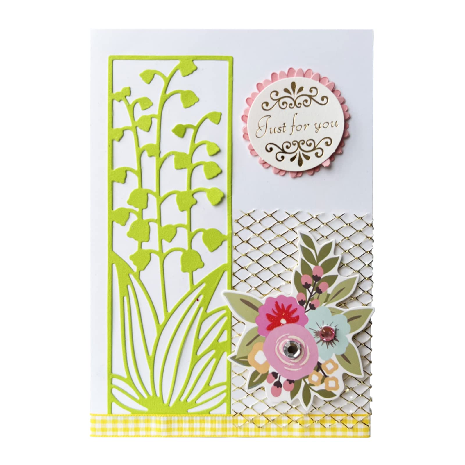 ORIGACH 4 Pcs Metal Flower Frame Cutting Dies for Card Making Embossing Stencil Die Cuts for Scrapbooking DIY Flower Bookmark Card Decoration