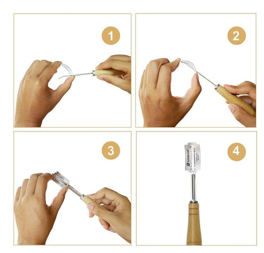 Picowe Bread Lame with Replaceable 5 Blades, Bread Lame Dough Scoring tool, Lame Bread Slashing Tool, Bakers Lame for Cutting Bread including Leather Protective Cover