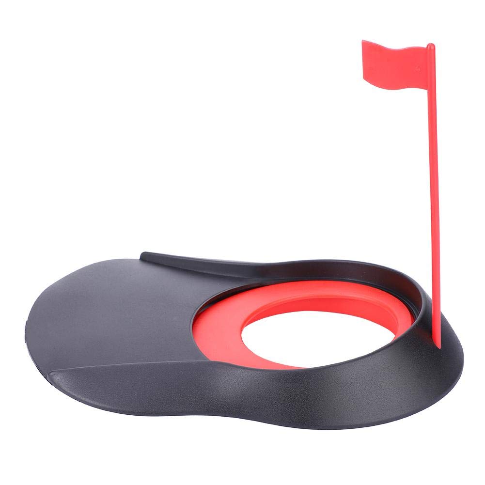 Mootea Putter Trainer, Putting Cup Hole Putter Plastic Practice Trainer Aid Flag Regulation-Sized 1Set for Golf Indoor Outdoor(B-Red)