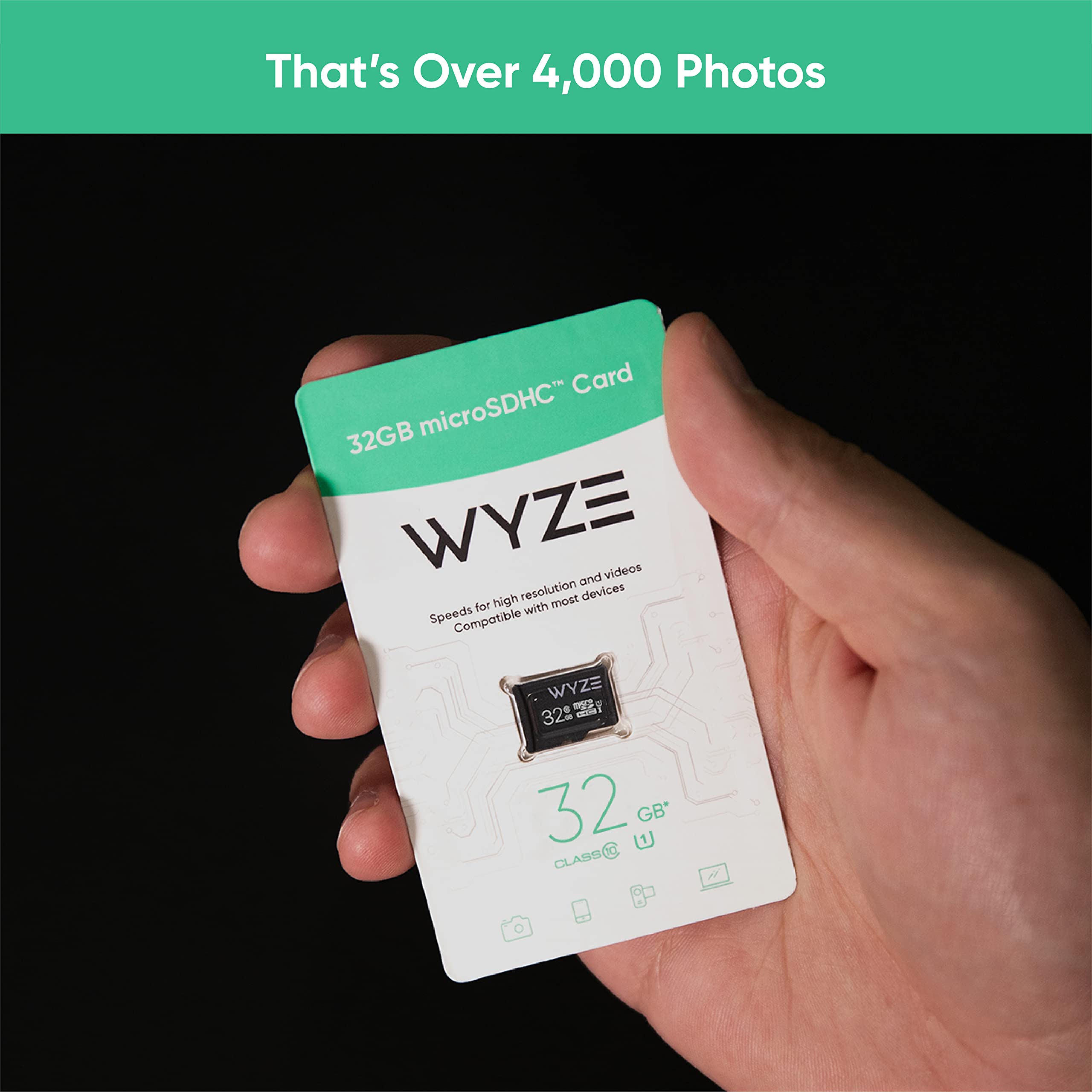 WYZE Cam v3 with Color Night Vision & Window Mount Cam v3 & Expandable Storage 32GB MicroSDHC Card Class 10, Black
