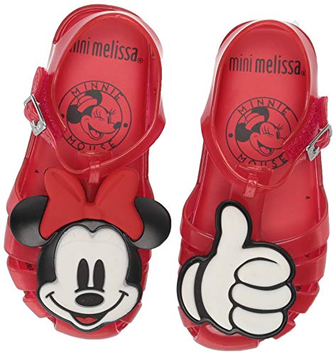 mini melissa Baby-Girl's Mini Aranha + Mickey and Friends Slipper, RED Blue, 10 Medium US Toddler