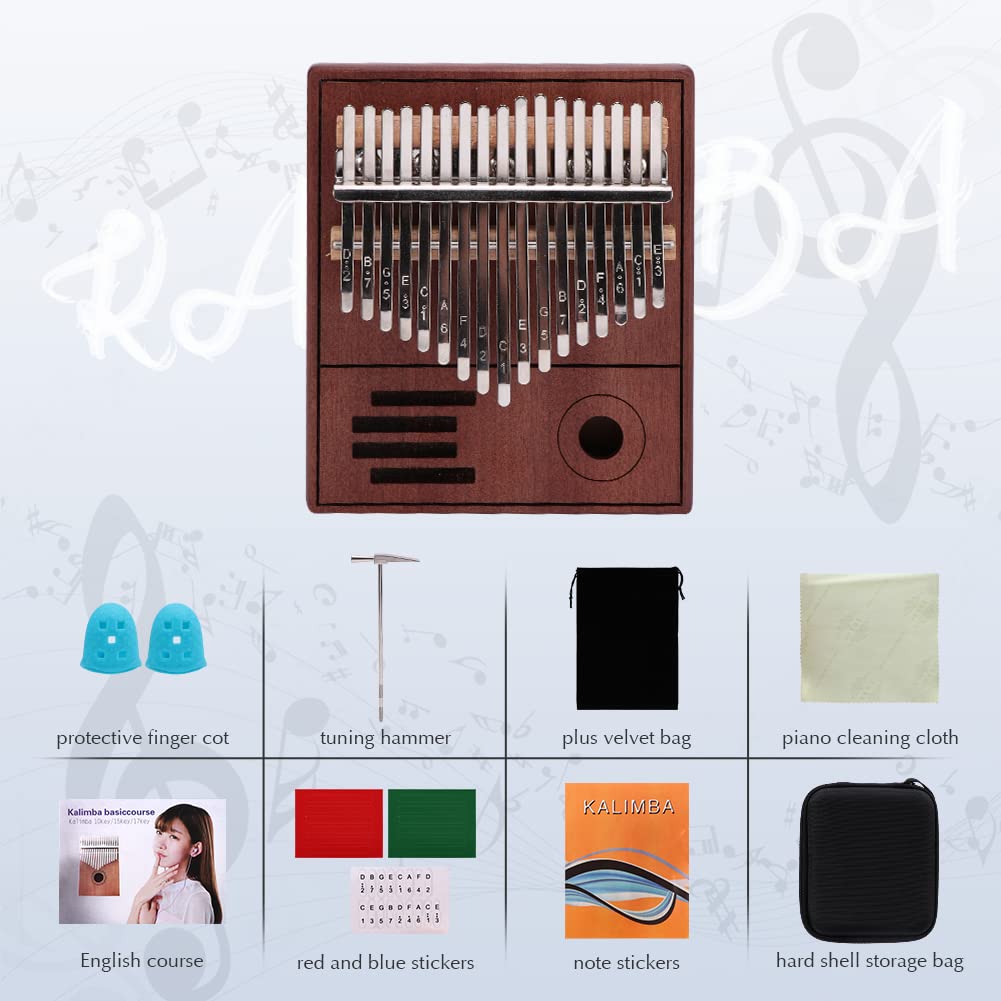 Saycker Thumb Piano,Portable 17 Keys Thumb Pianos Musical Instruments Set,Easy to Learn,Musical Instruments for Kid Adult Beginners Professional(Retro Color)