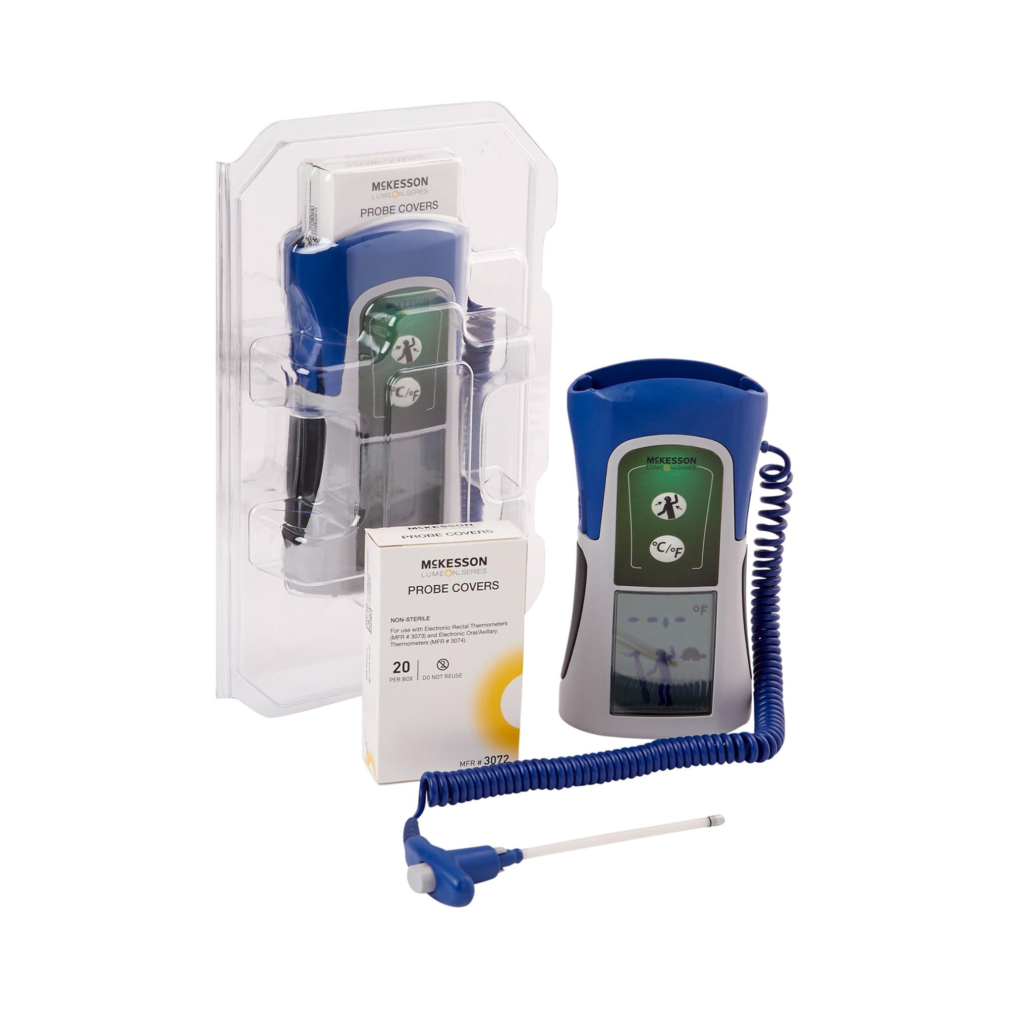McKesson LUMEON Electronic Thermometer, Oral, Axillary - 4-Second Reading, Dual Scale, LCD Screen, 1 Count