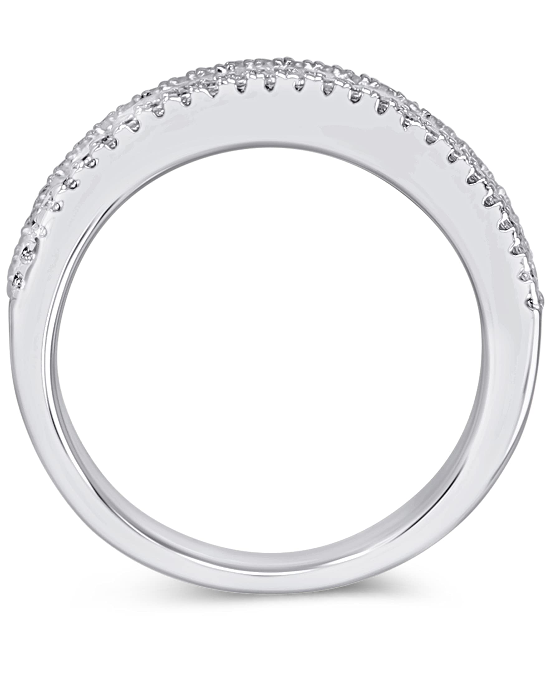 ORO LEONI 925 Sterling Silver Cubic Zirconia Band Ring, Size 7
