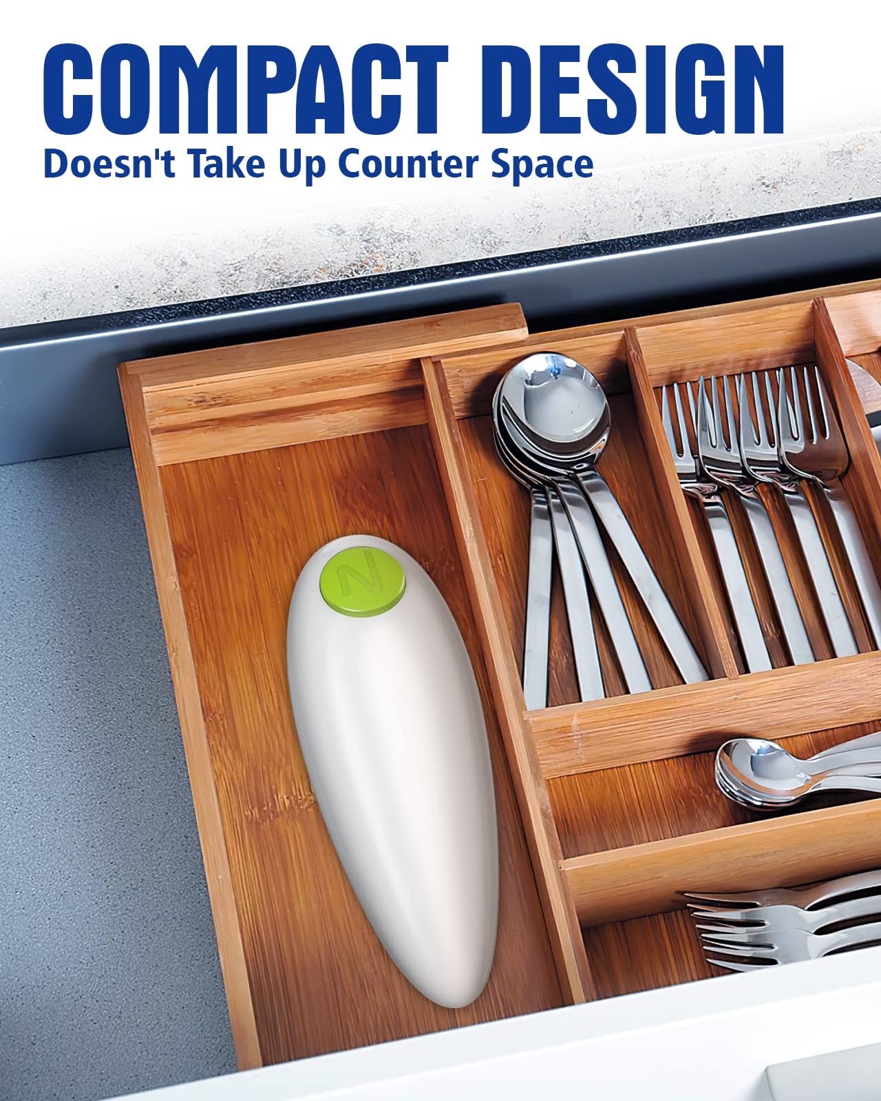 One-Touch Electric Can Opener, Smooth Edge Food-Safe Automatic Can Opener Electric Kitchen Fits Almost All Size Cans, Hands Free Battery Can Openers Prime for Seniors with Arthritis