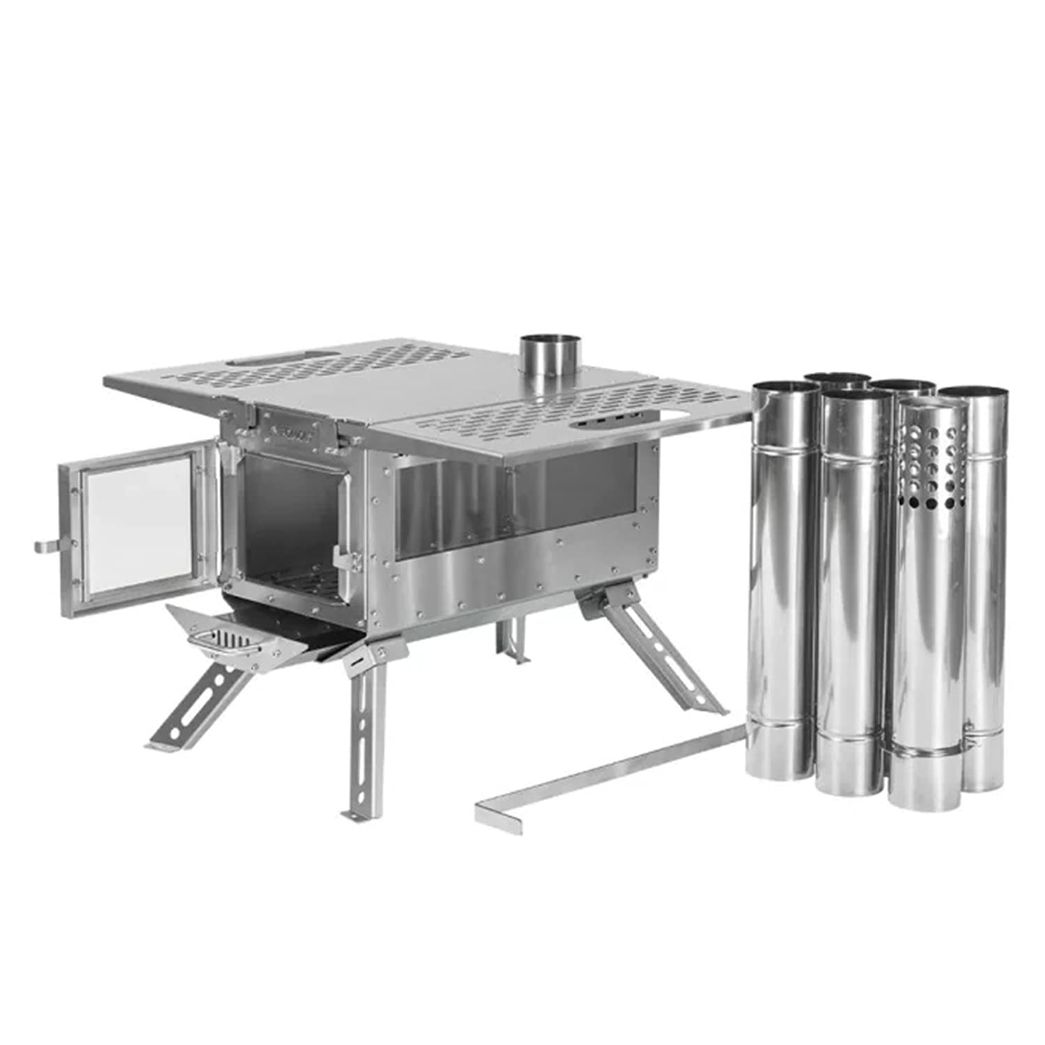 Oroqen Camping Wood Stove Portable Stainless Steel Stove (without stove fire mat)