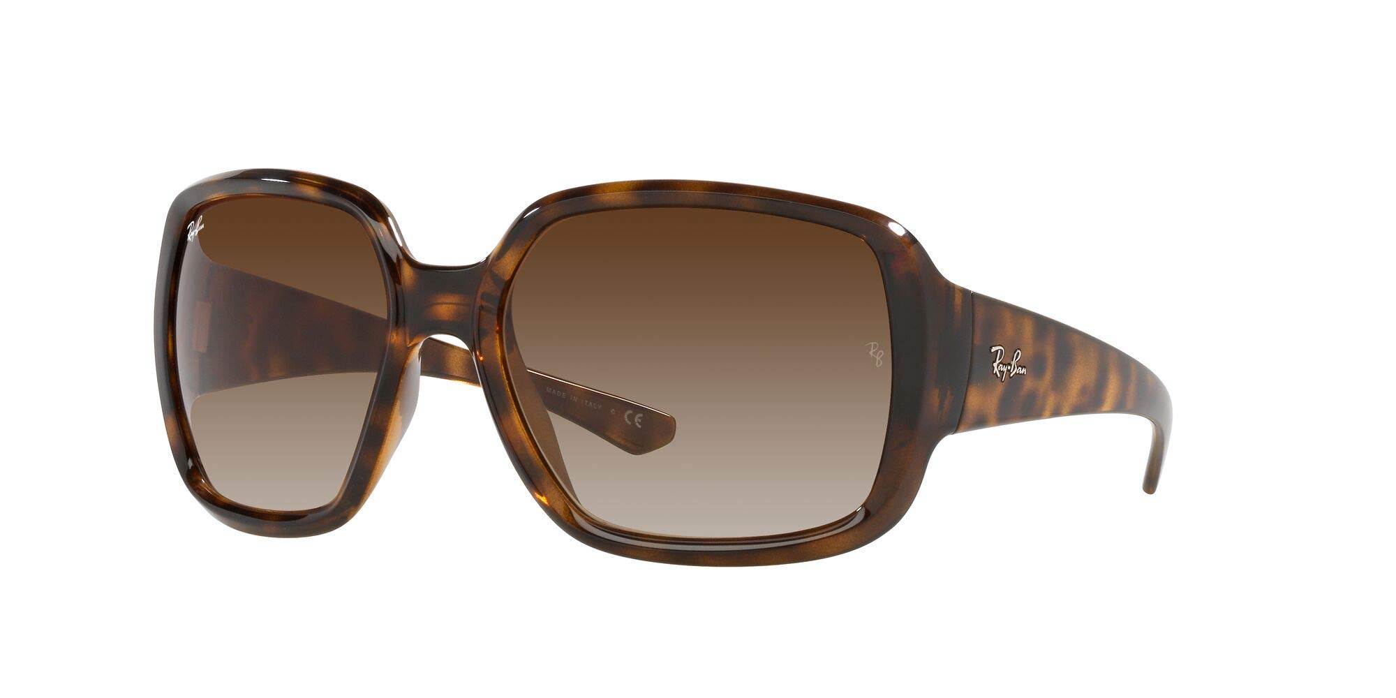 Ray-Ban Rb4347 Powderhorn Square Sunglasses, Havana/Brown Gradient Dark Brown, 60 mm