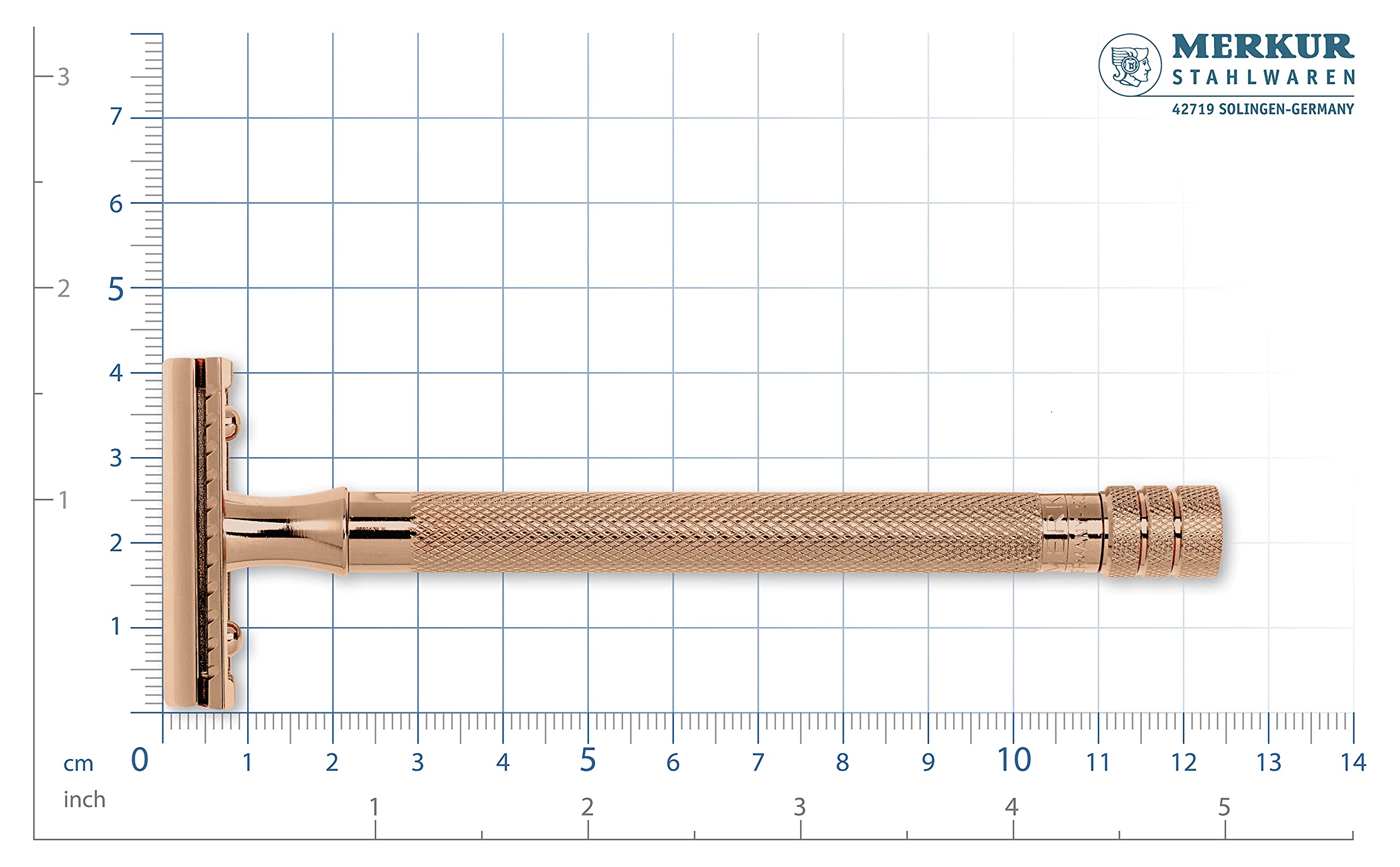 Merkur Merkur Double Edge Safety Razor, Straight Cut, Double Extra Long Handle, Gold, 1 ct.