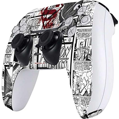 Skinit Decal Gaming Skin Compatible with PS5 and Compatible with PS5 Digital Edition DualSense Controller - Officially Licensed Warner Bros Superman Comic Logo in Red Design