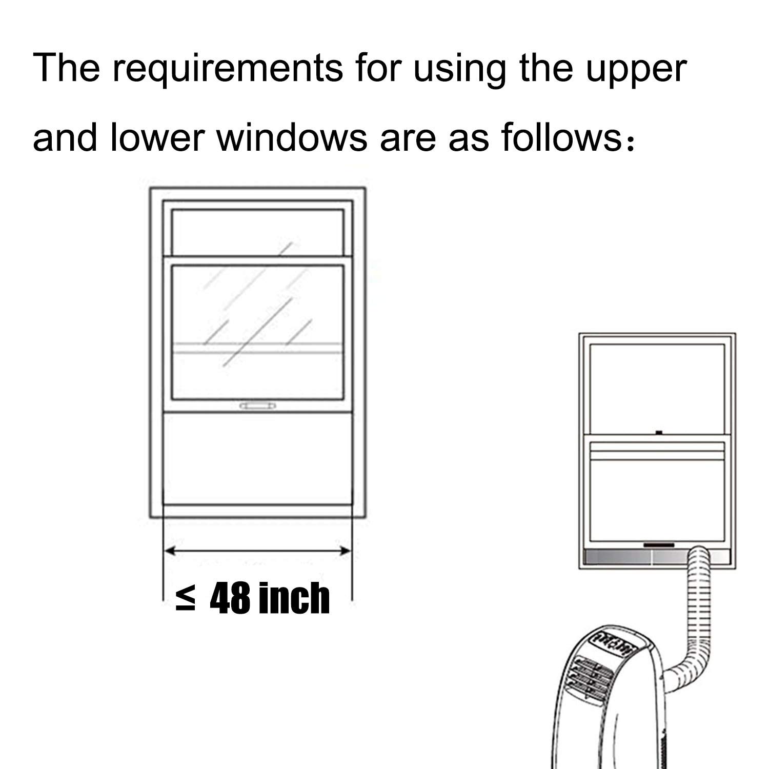 Portable Air Conditioner Window Vent Kit, Portable A/C Window Slide Kit Plate for Exhaust Hose of 6”Diameter