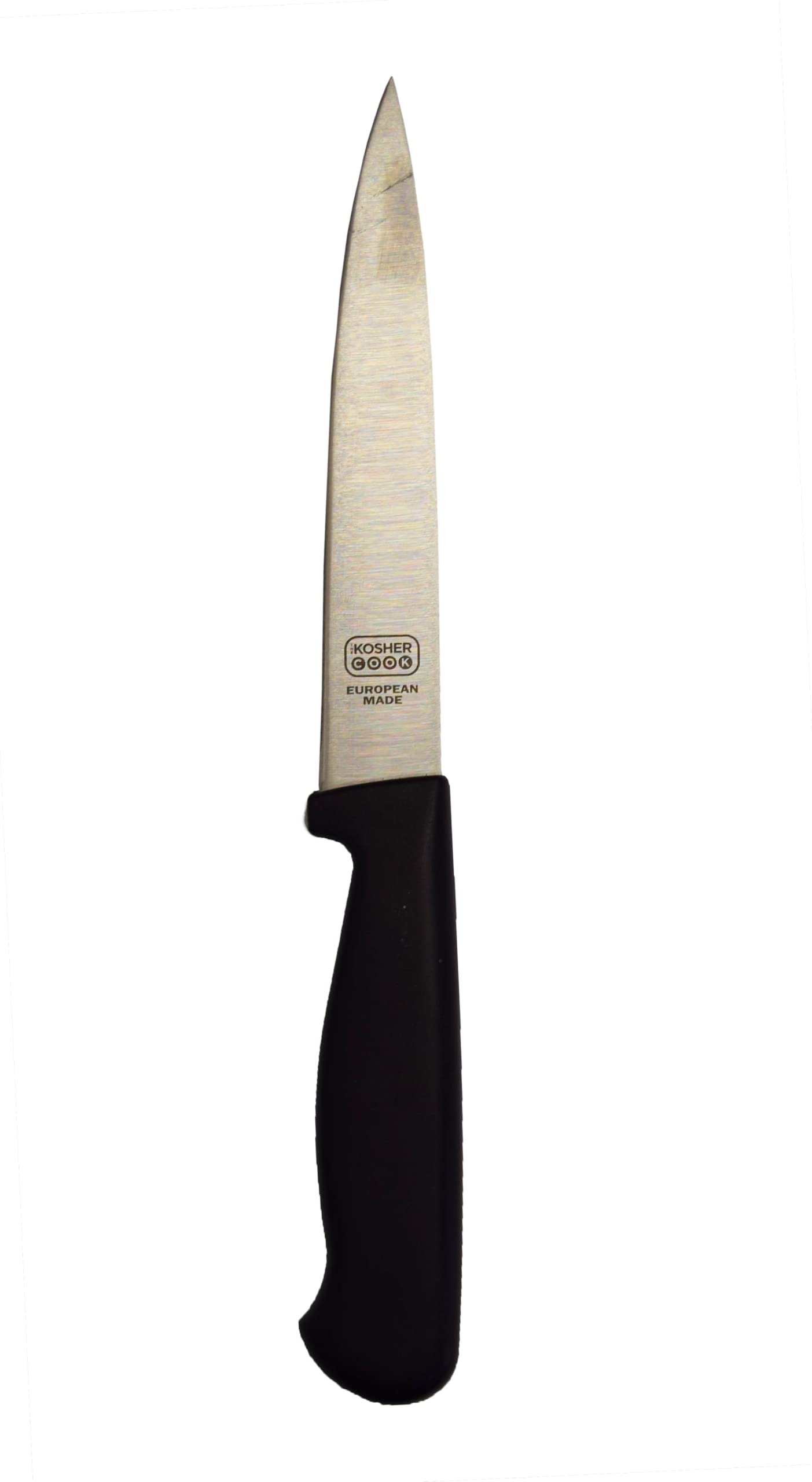 The Kosher Cook Black Kitchen Knife – 6” Steak and Vegetable Knife - Razor Sharp Pointed Tip, Straight Edge - Color Coded Kitchen Tools