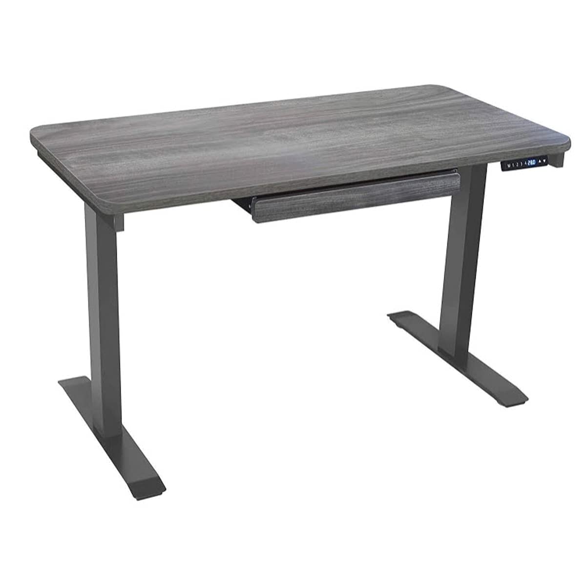 Motionwise Electric Standing Desk, 24”x48 Home Office Series, 28"-48" with Quickly Program up to 4 pre-Set Height adjustments and USB Charge Port, Gray Top with Gray Frame
