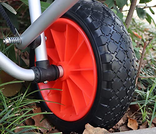 METER STAR 2pc 10" Kayak Cart Wheels, Puncture-Proof Tire Wheel for Kayak Canoe Trolley Cart Replacement Tire,Diameter Central Axis its 0.9",Solid Rubber