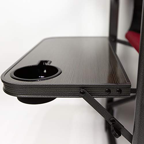 Ozark Trail XXL Folding Padded Director Chair with Side Table, Red 600 lb Capacity