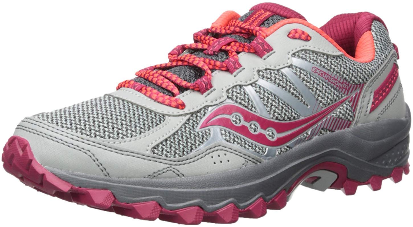 Saucony Women's Excursion TR11 Grey/Purple Running Shoe 10 M US