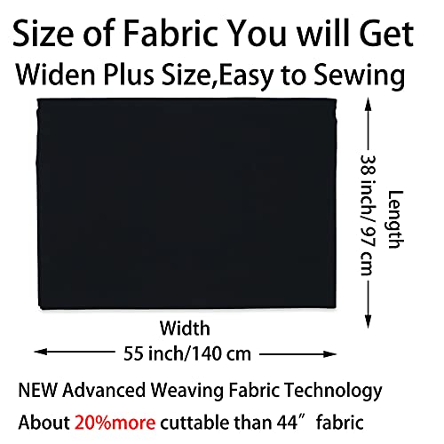 Master FAB -Black 100% Cotton Fabric Poplin Fabric by The Yard for Sewing DIY Crafting Fashion Design Printed Floral Washable Cloth(Black)