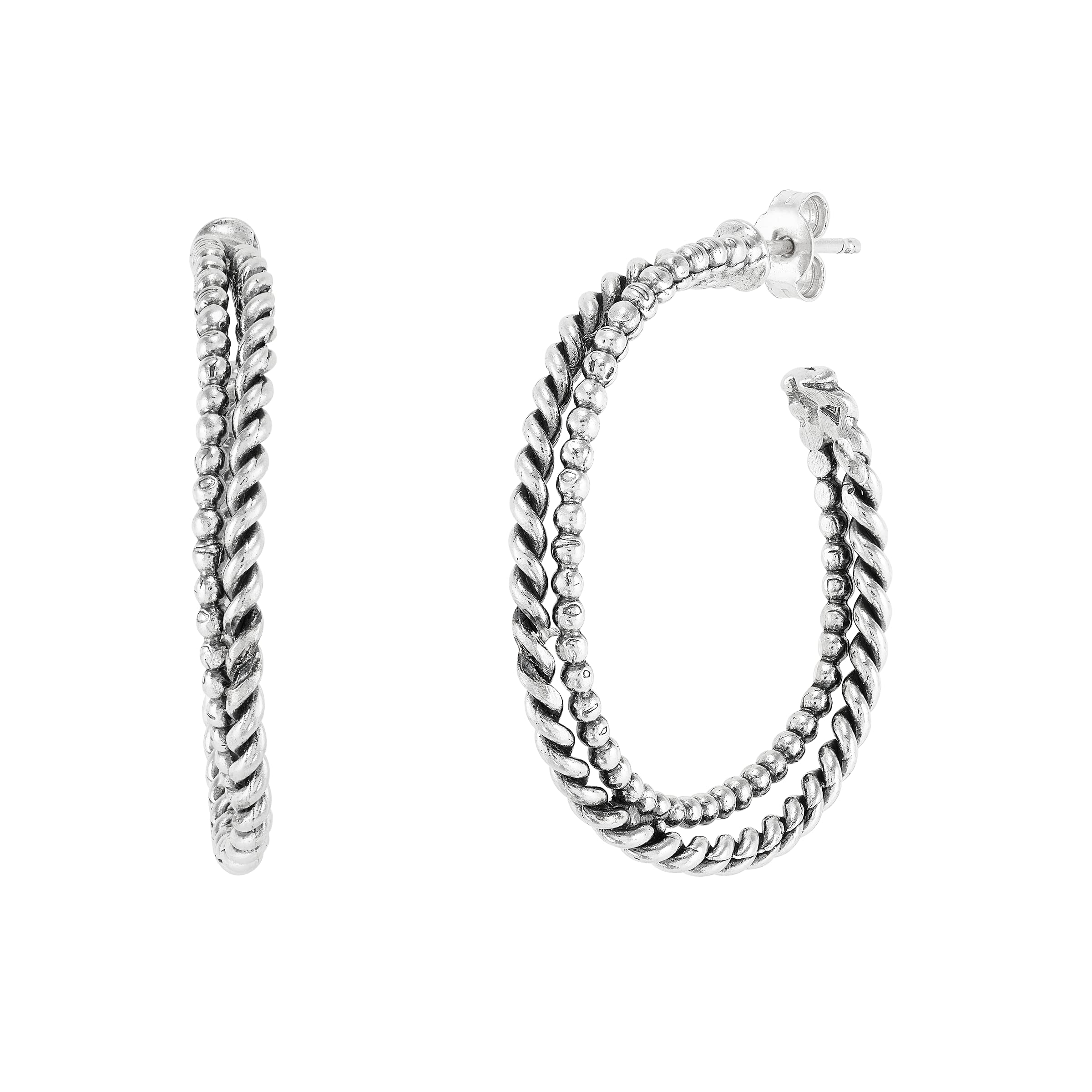 Silpada 'Double Booked' Sterling Silver Hoop Earrings