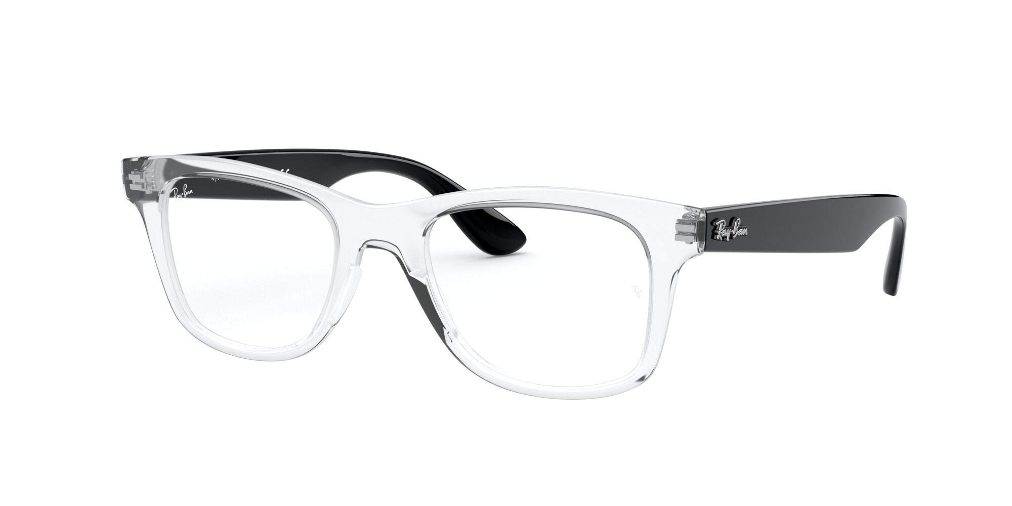 Ray-Ban RX4640V Square Prescription Eyeglass Frames, Transparent/Demo Lens, 50 mm